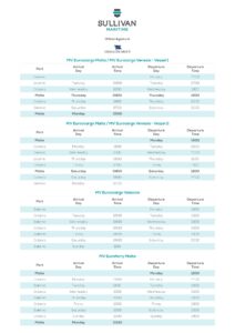 Short Sea Standard Schedule - Sullivan Maritime